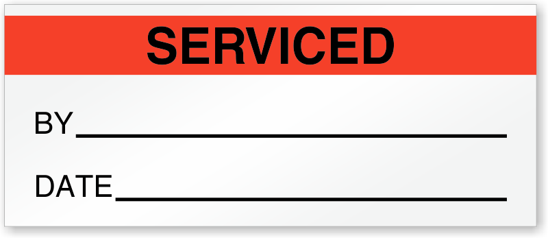 Serviced By Date Write-On Quality Control Label, SKU: QC-0134