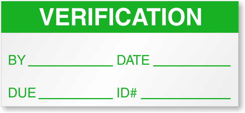 Verification By, Date, Due, ID Calibration Label | Low Prices, SKU: QC-0064